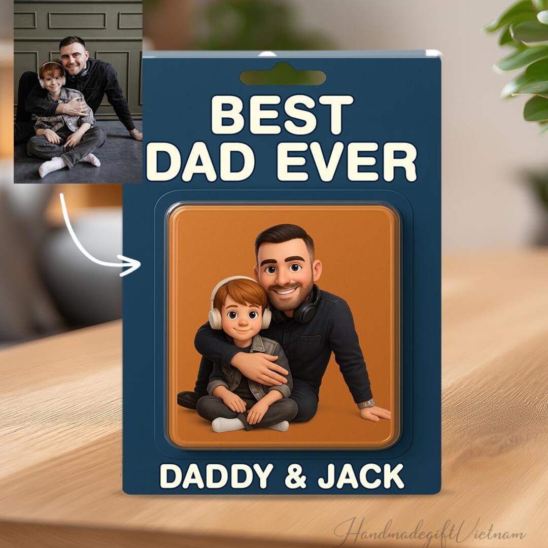 Custom Photo Dad and Kids Action Figure Acrylic Block, Best Dad Ever ...