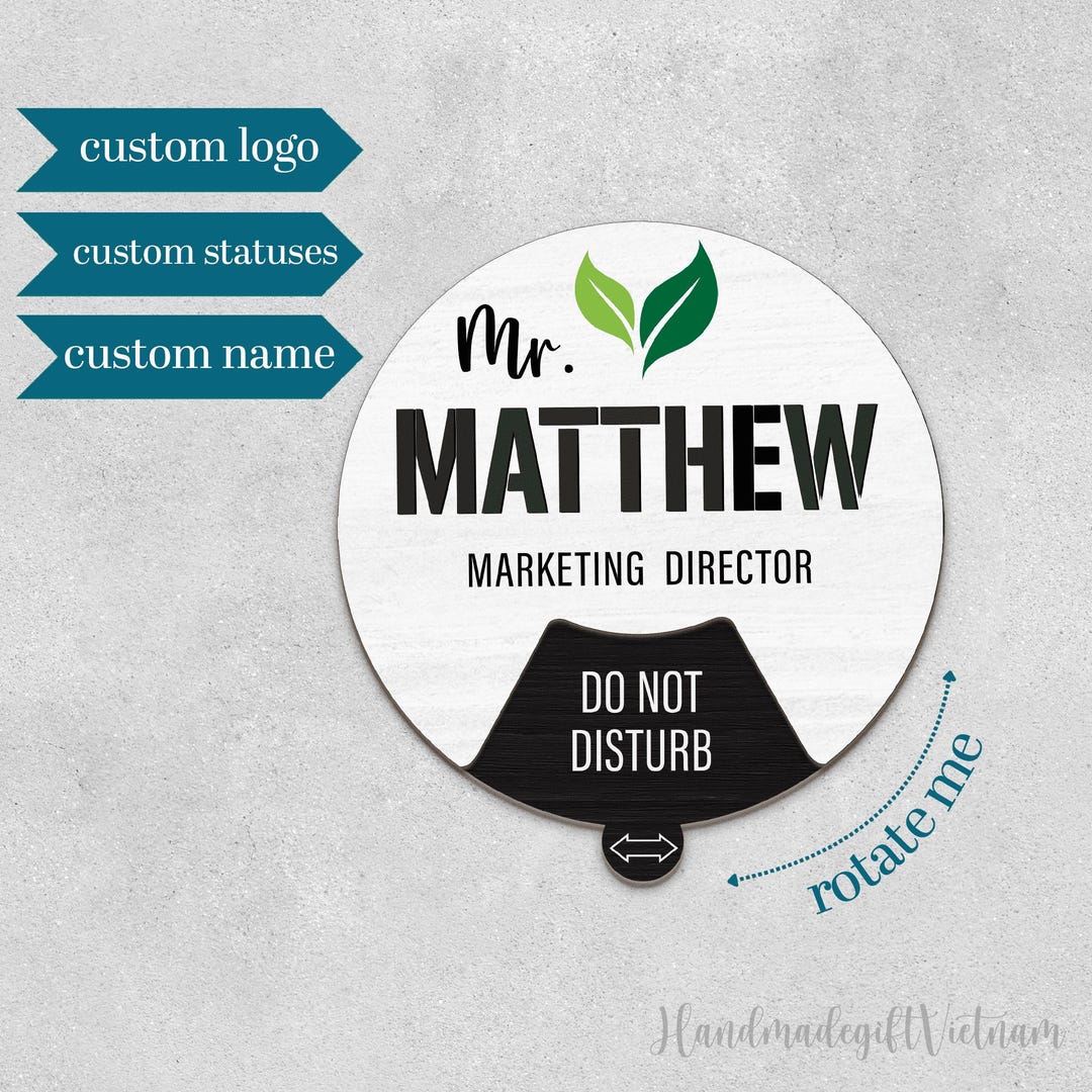 Custom Rotating Office Name Sign, Spinning Office Hanging Sign, Work ...