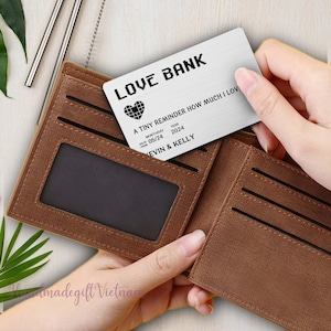 Love Bank Wallet Card for Him, Photo Wallet Card Gifts for Couple, Love ...