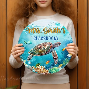 Teacher Door Sign, Ocean Sea Themed Door Sign, Classroom Door Hanger ...