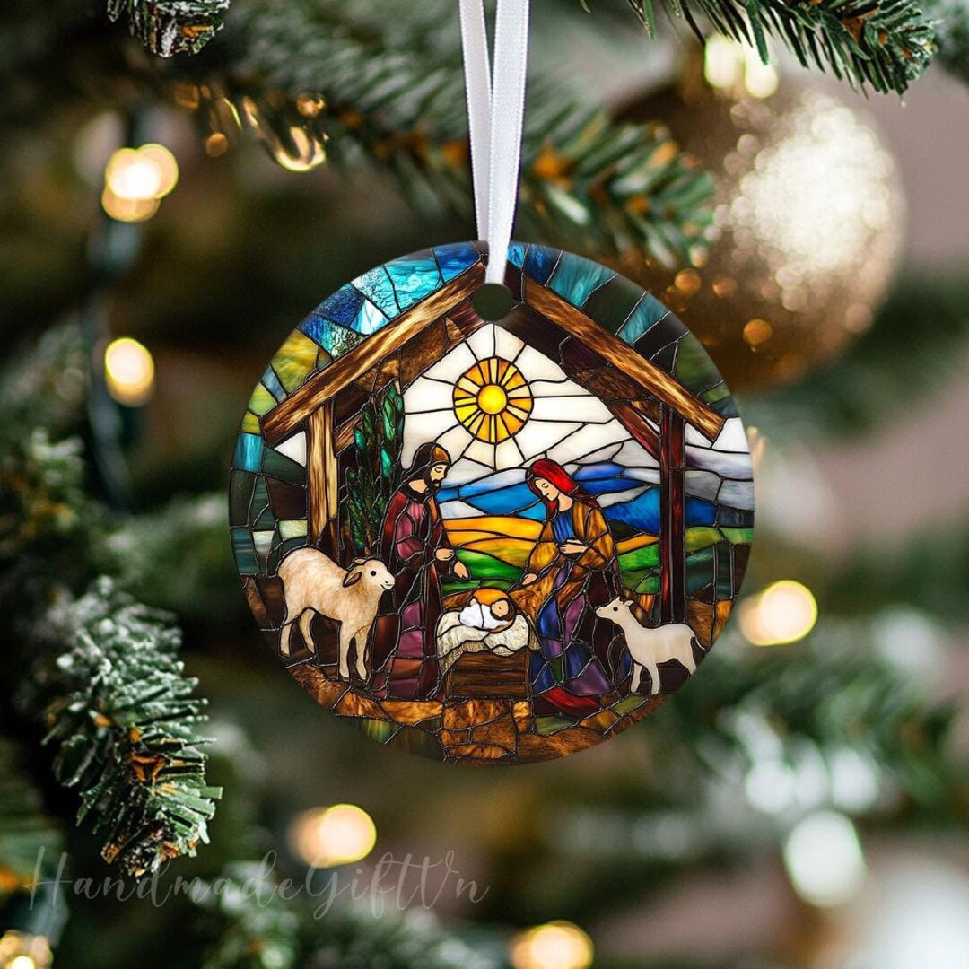 Nativity Christmas Ornament, Holy Family Decoration, Nativity Religious ...