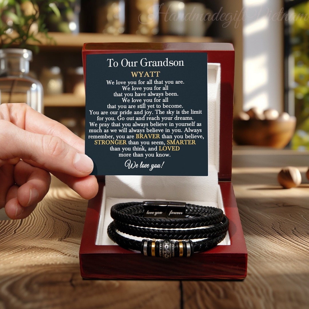 To My Grandson Bracelet From Grandma, Bracelet Grad Gift for Grandson ...