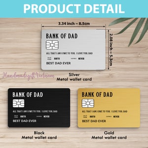 Love Bank Wallet Card for Dad, Photo Wallet Card Gifts for Father ...
