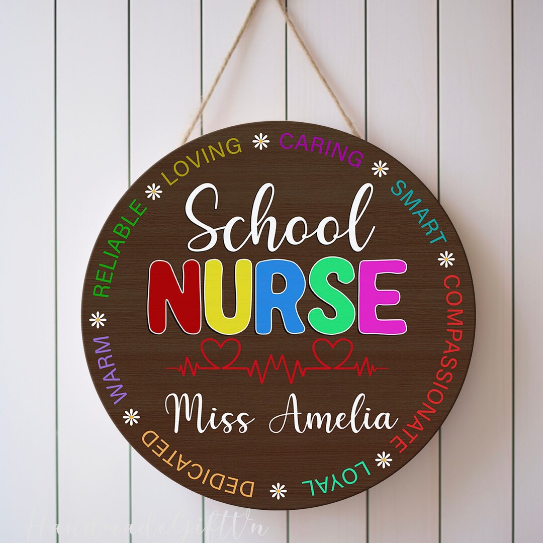 Personalized School Nurse Door Sign, School Nurse Appreciation Gift ...