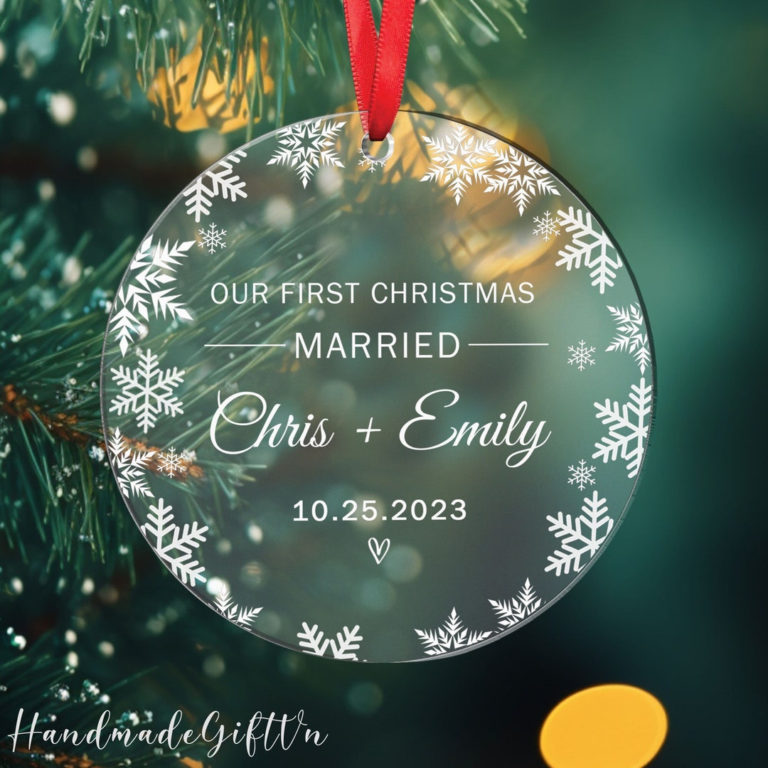 Our First Christmas Married 2024, New Couple Christmas Gift 2024, 1st ...