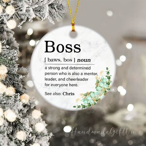 Custom Boss Gift From Employee, Boss Definition Ornament, Best Boss ...