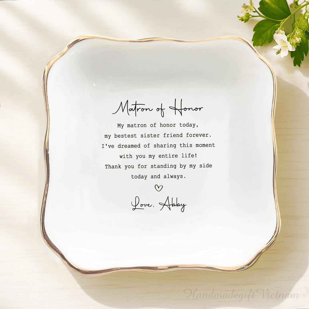 Personalized Maid of Honor Gift for Sister, Matron of Honor Ring Dish ...