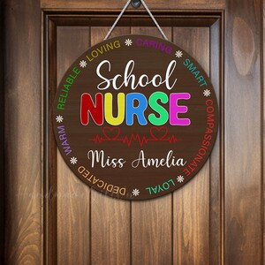 Personalized School Nurse Door Sign, School Nurse Appreciation Gift ...