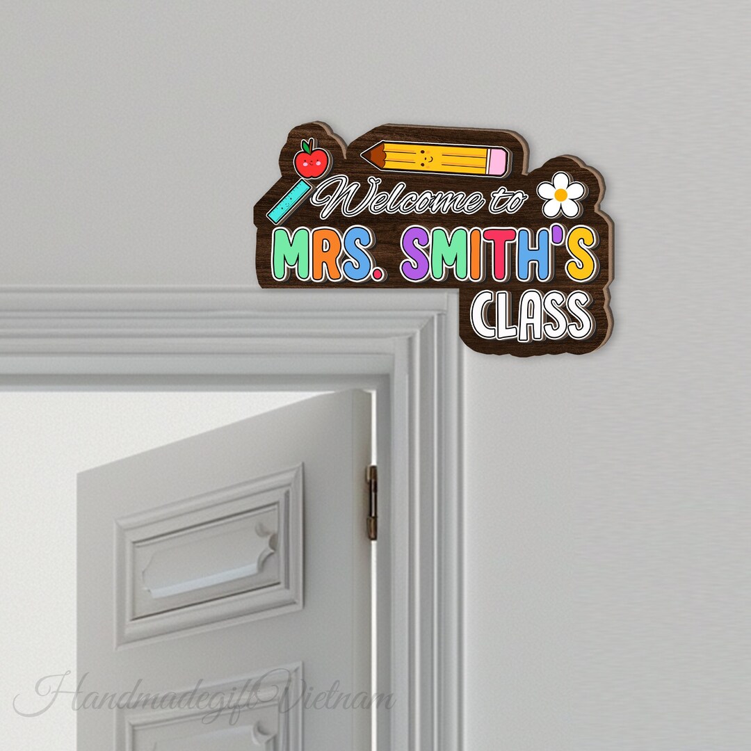 Custom 3D Teacher Name Doorframe Corner Sign, Classroom Doorframe ...
