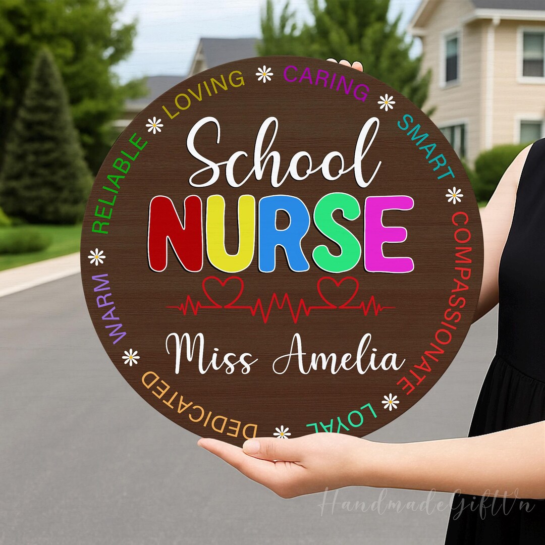Personalized School Nurse Door Sign, School Nurse Appreciation Gift ...