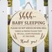 Shhh...baby Sleeping Door Sign, Don't Knock or Ring Doorbell Sign, Baby ...