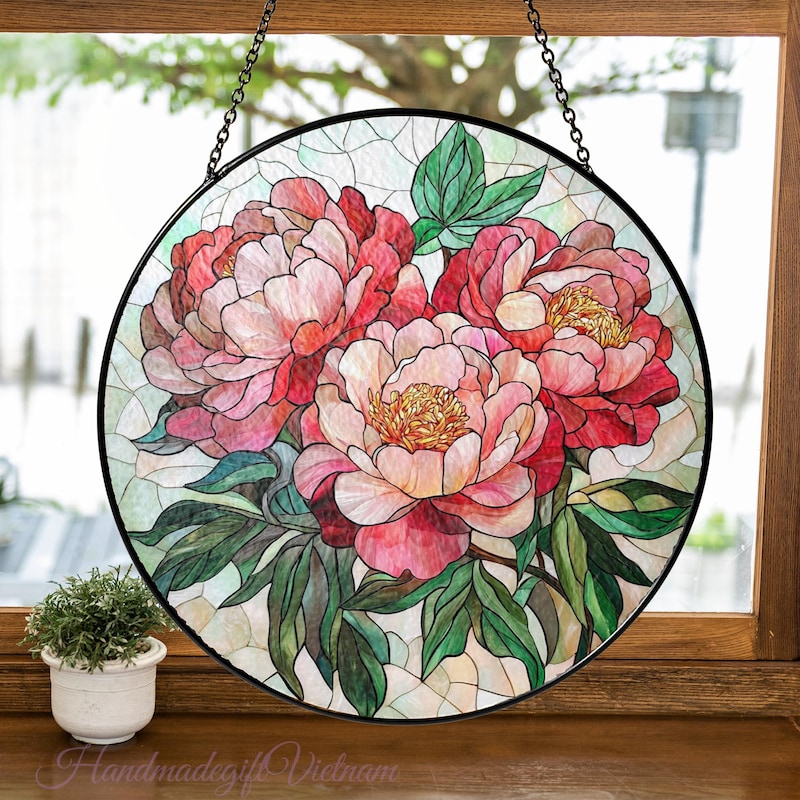Peony Stained Glass - Etsy
