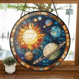 The Solar System Stained Glass Suncatcher, Window Hanging, Astronomy ...