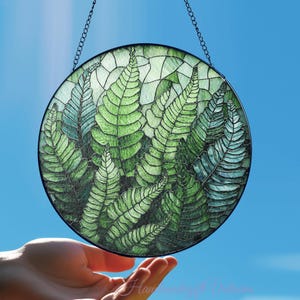 Fern Plant Stained Glass Suncatcher, Fern Plant Suncatcher Gifts, Plant ...