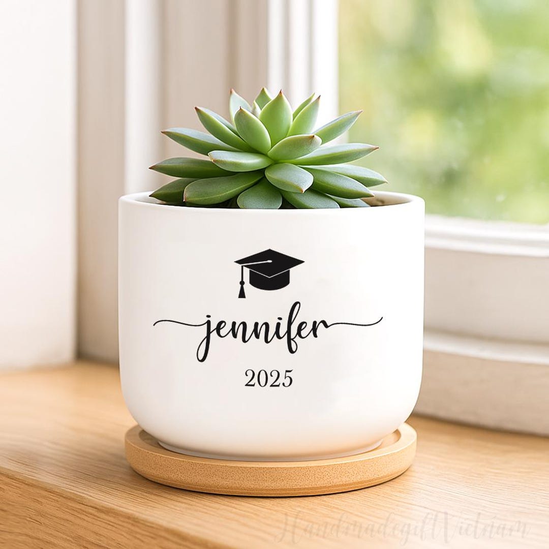 Personalized Planter Graduation Gift, Graduation Plant Pot, Succulent ...