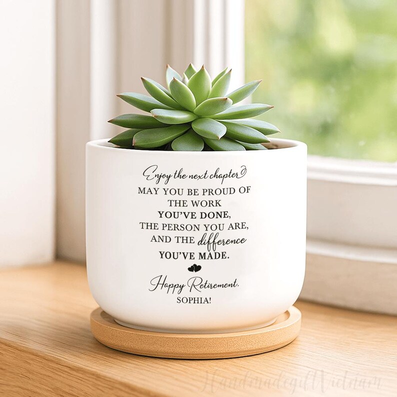 Custom Retirement Plant Pot, Retired Succulent Plant Pot, Happy ...