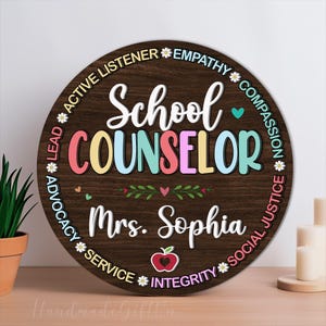 Custom 3D School Counselor Sign, Guidance Counselor Sign, Gift for ...