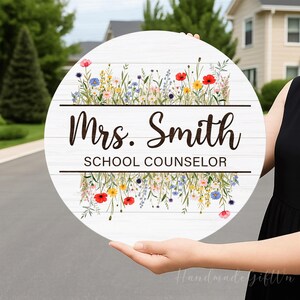Personalized School Counselor Door Sign, School Counselor Office Sign ...