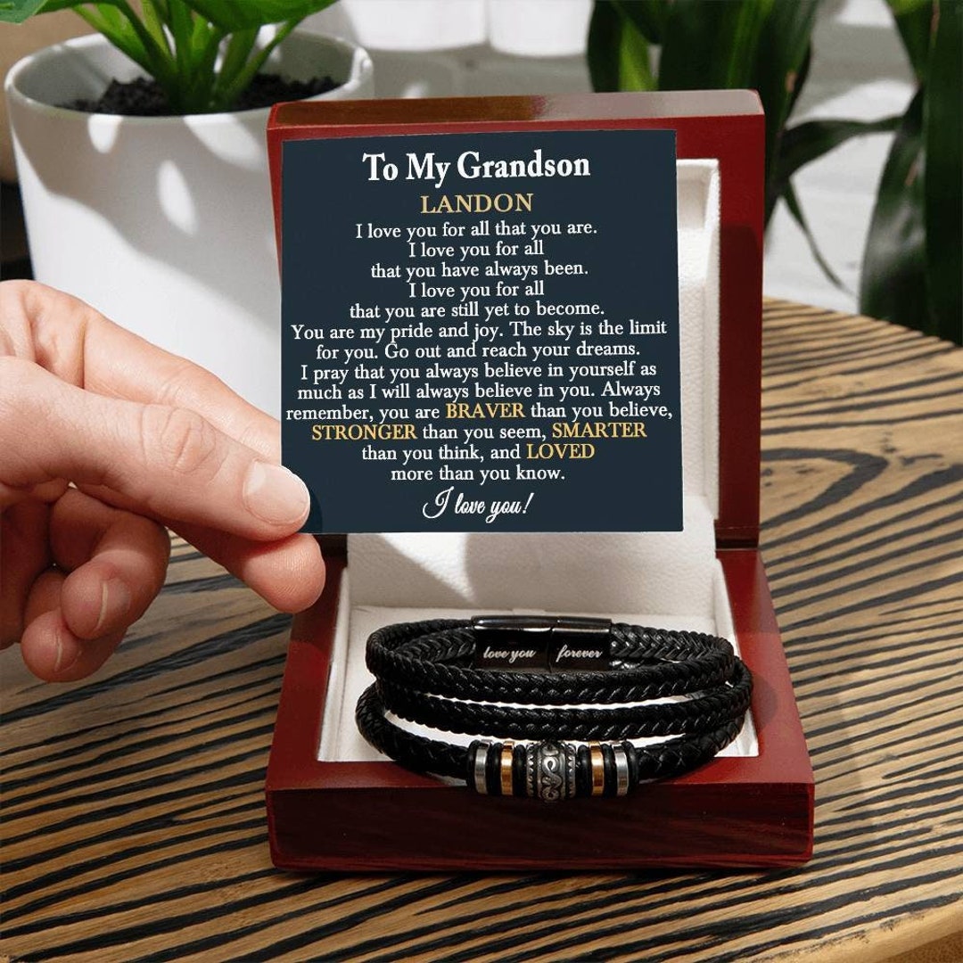To My Grandson Bracelet From Grandma, Bracelet Graduation Gift for ...
