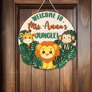 Personalized Jungle Classroom Sign, Teacher Safari Welcome Sign, Animal ...