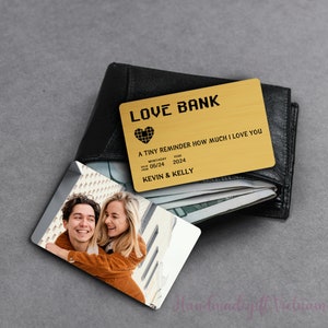 Love Bank Wallet Card for Him, Photo Wallet Card Gifts for Couple, Love ...