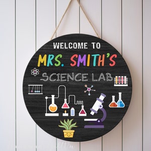 Science Teacher Door Sign, Teacher Name Sign, Science Teacher Gift ...