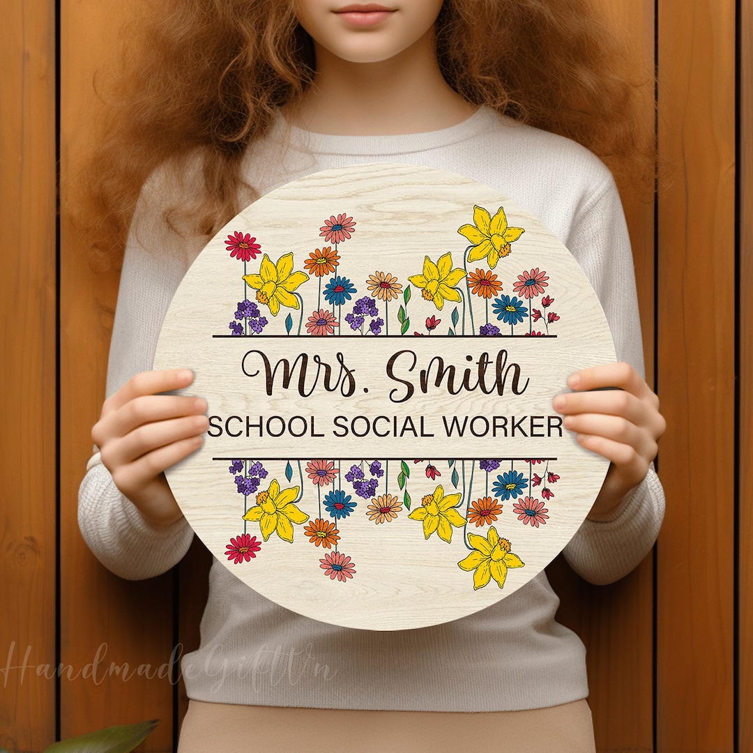 School Social Worker Office Sign, Social Worker Door Hanger ...