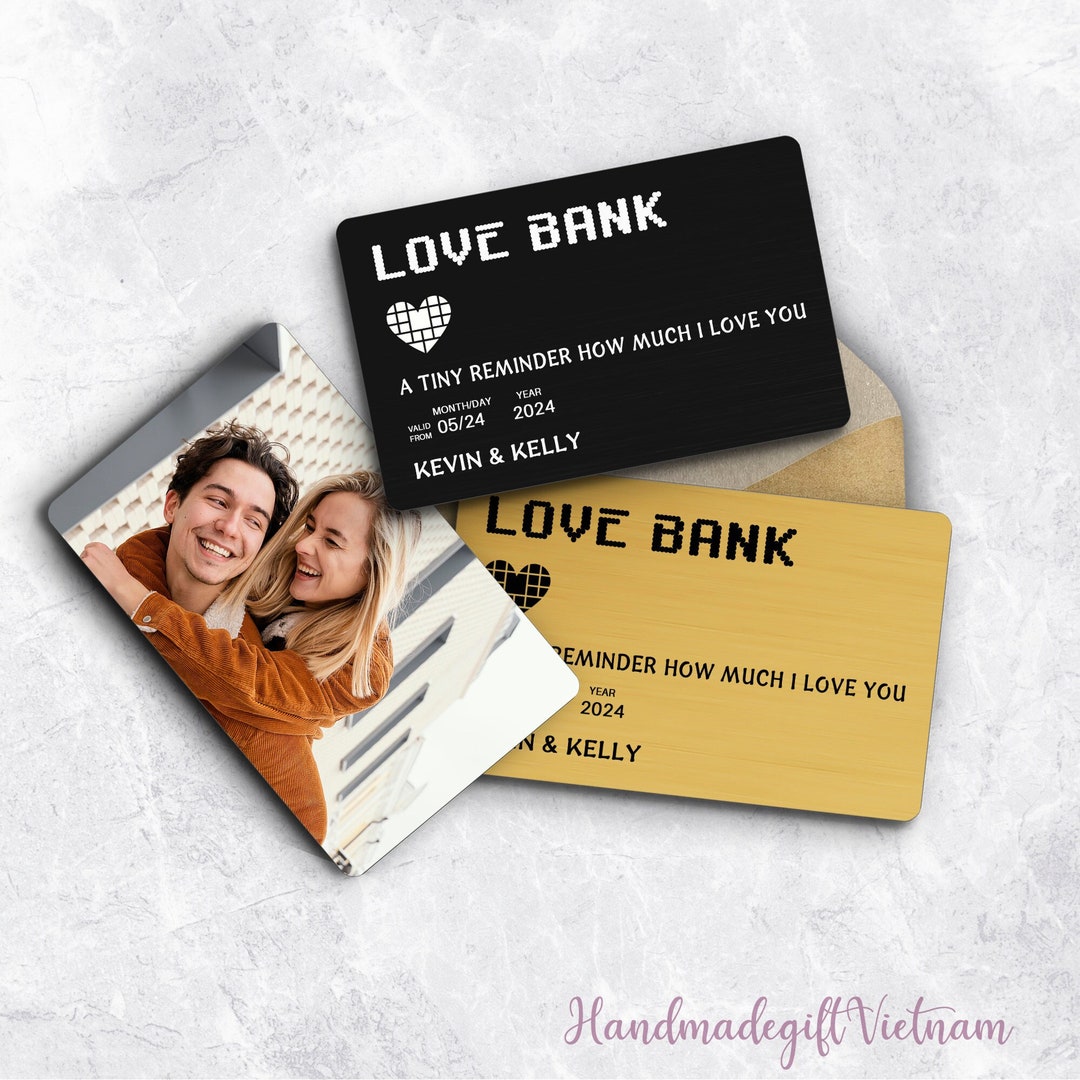 Love Bank Wallet Card for Him, Photo Wallet Card Gifts for Couple, Love ...
