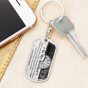 Personalized Keychain for Brother From Sister, Brother Keychain Gifts ...