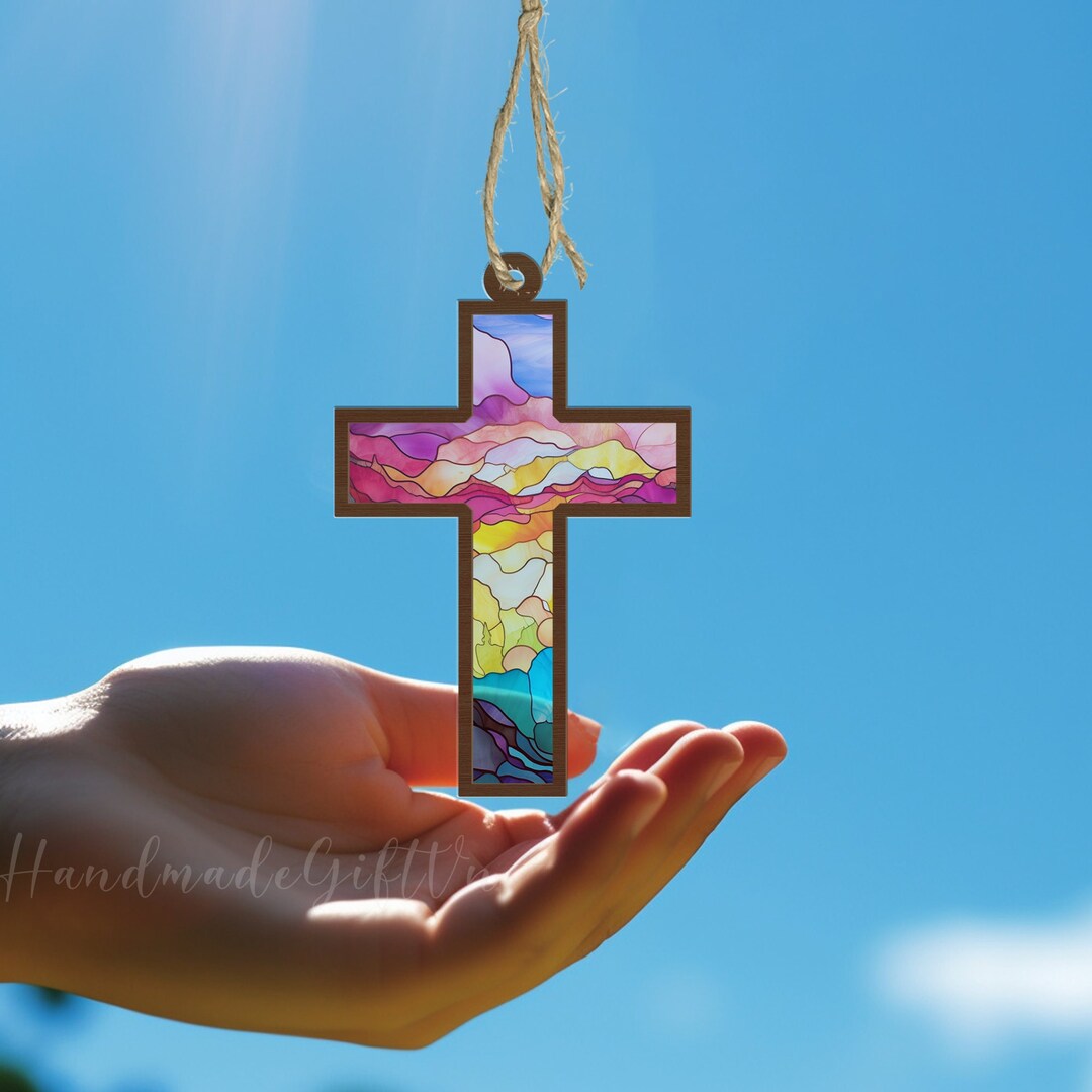 Cross Suncatcher Gift, Suncatcher Gift for Friend, Cross Acrylic ...