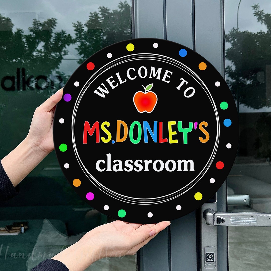 Personalized Teacher Door Sign, Classroom Welcome Sign, Custom Teacher ...