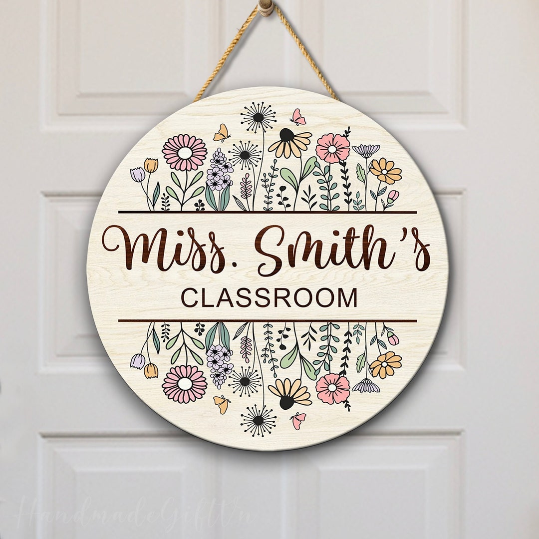 Teacher Door Sign, Personalized Teacher Gifts, Teacher Appreciation ...