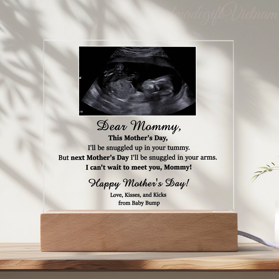 Baby Sonogram Gift for Mom, Dear Mommy Custom Ultrasound Photo LED ...