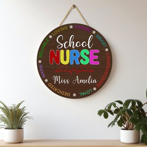Personalized School Nurse Door Sign, School Nurse Appreciation Gift ...