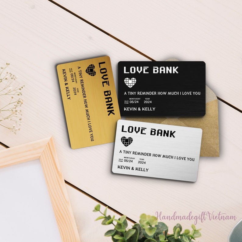 Love Bank Wallet Card for Him, Photo Wallet Card Gifts for Couple, Love ...