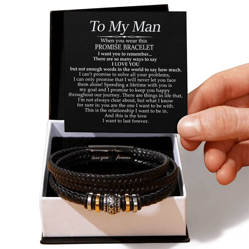 To My Man Promise Bracelet, Promise Bracelet for Boyfriend, Valentine ...