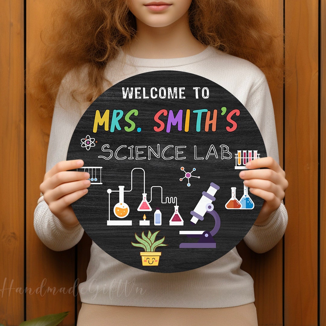 Science Teacher Door Sign, Teacher Name Sign, Science Teacher Gift ...