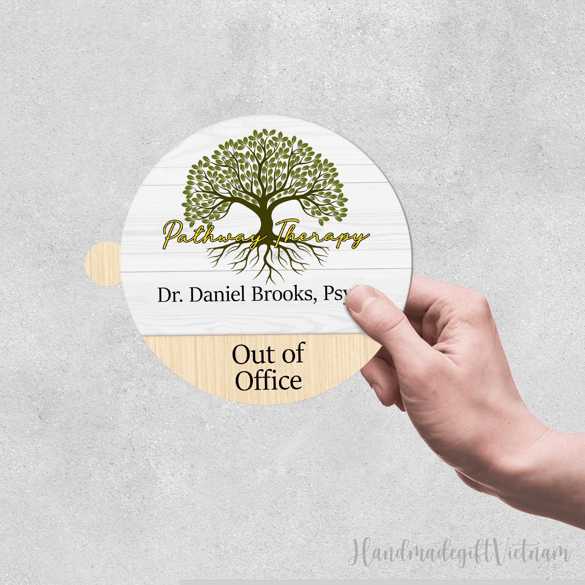 Custom Therapy Office Rotating Sign, Personalized Sliding Door Sign ...