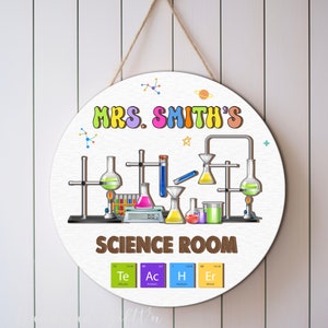 Personalized 3D Science Teacher Name Sign, Science Classroom Decor ...