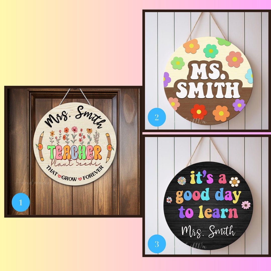 Custom Teacher Door Sign, Classroom Door Sign, Teacher Name Sign ...