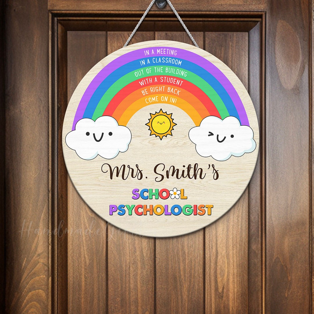 School Psychologist Door Sign, Personalized Teacher Sign, Psychology ...