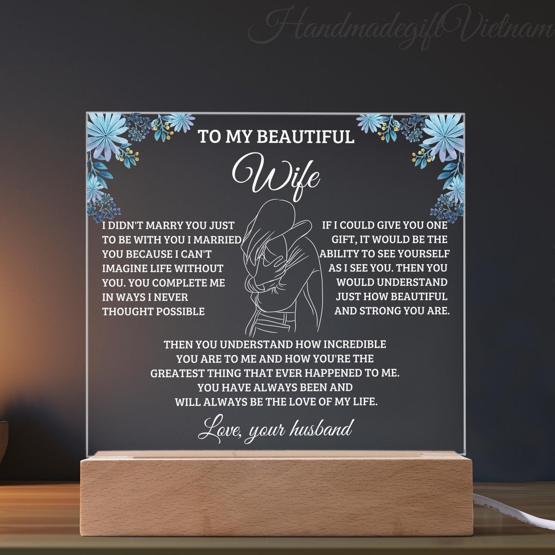 To My Wife Plaque Gifts, Gift for Wife From Husband, Anniversary Gifts ...