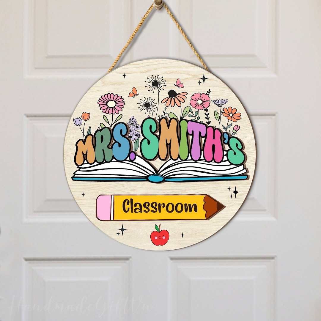 2D/3D Teacher Door Sign, Classroom Door Hanger, Teacher Door Hanger ...