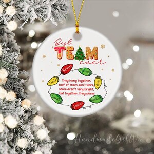 Personalized Coworker Ornament, Best Team Christmas Ornament, Team Gift ...