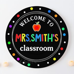 Personalized Teacher Door Sign, Classroom Welcome Sign, Custom Teacher ...