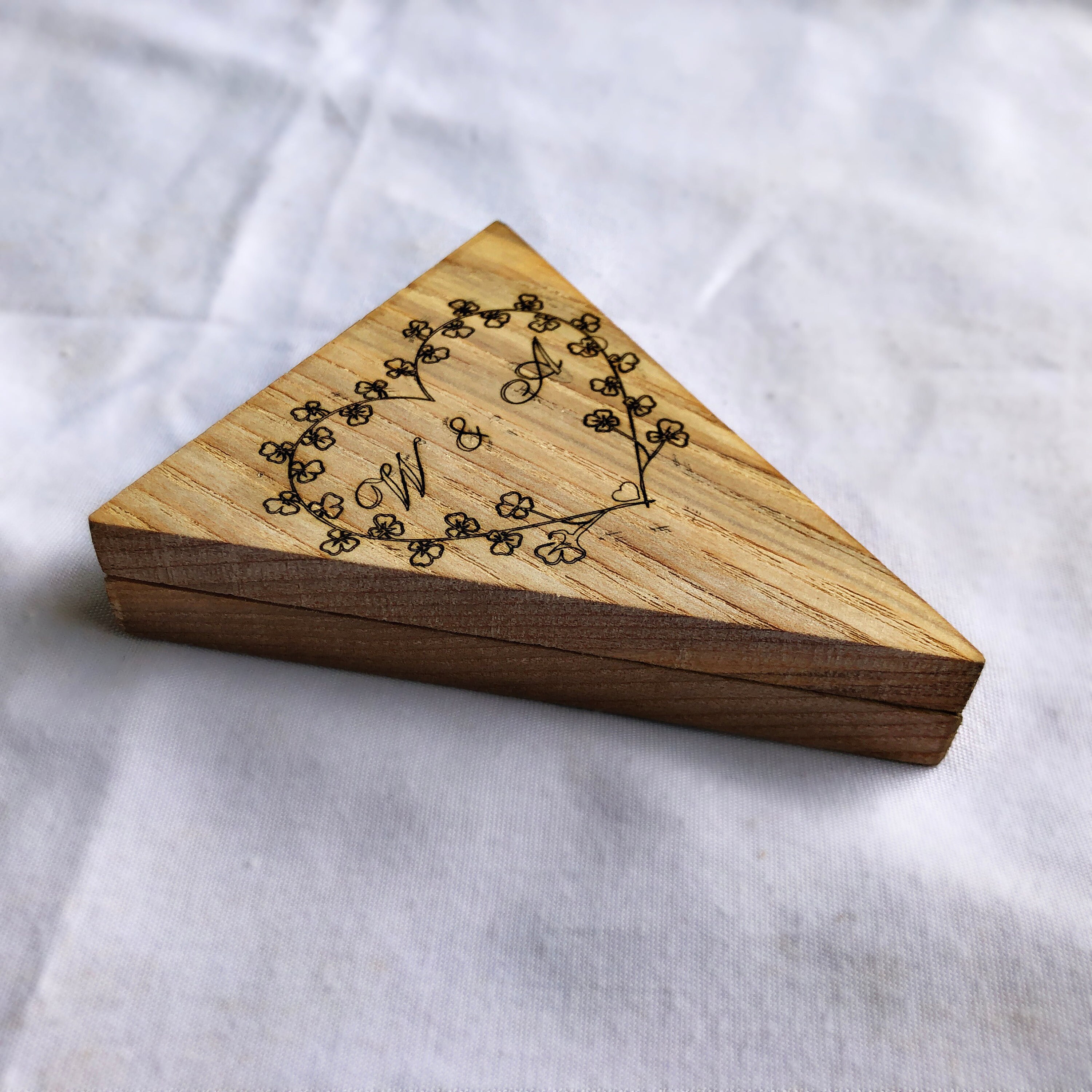 Slim Triangle Ring Box Slim Engagement Ring Box Oak Ring | Etsy