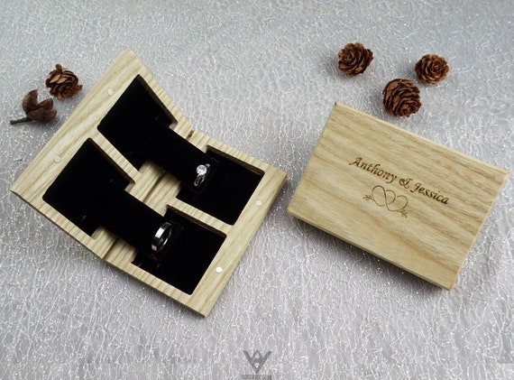 Wedding Ring Box / Flip-up Ring Box / Twin Ring Box / Custom - Etsy