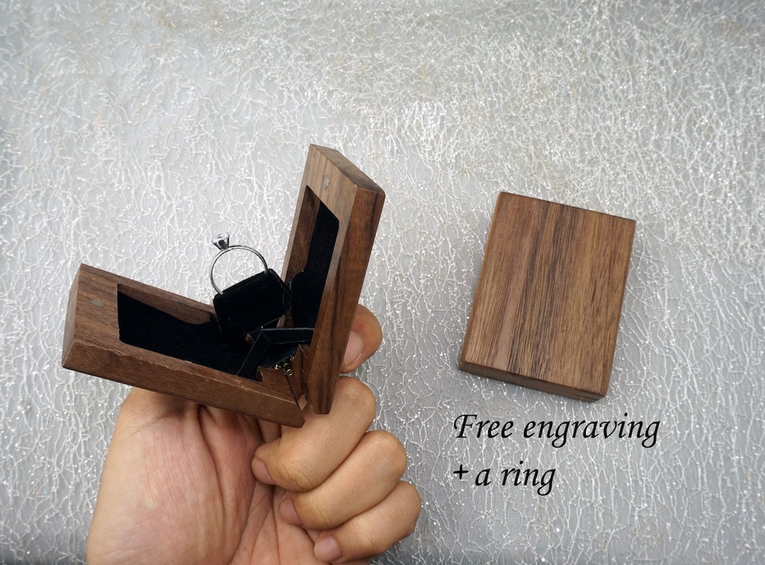 Slim Engagement Ring Box for the Single Ring - Thin Ring Case - Unique ...
