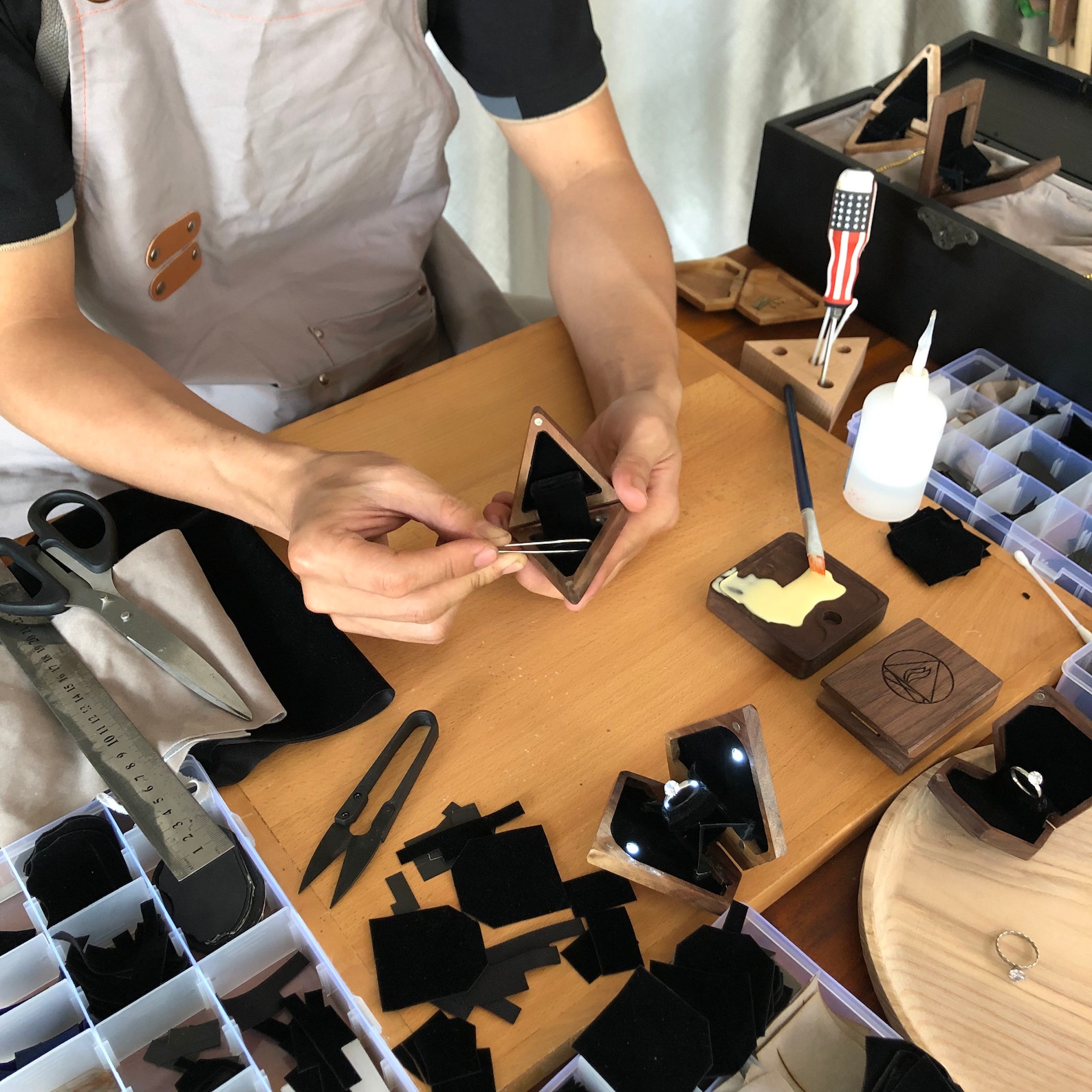 Slim Triangle Ring Box Slim Engagement Ring Box Flip up - Etsy