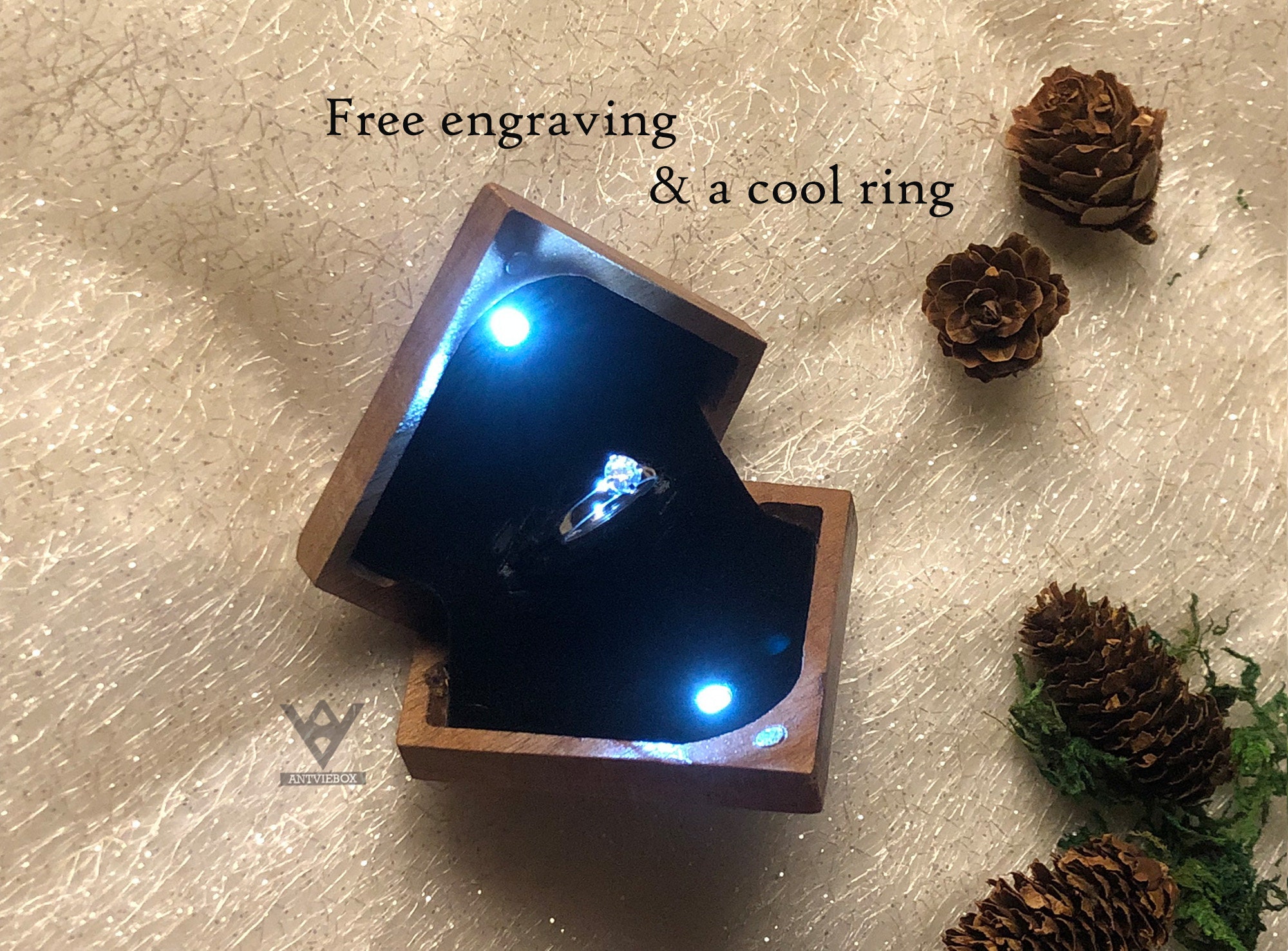 TWIN LIGHT Ring Box Engagement Ring Box Unique Ring Box - Etsy